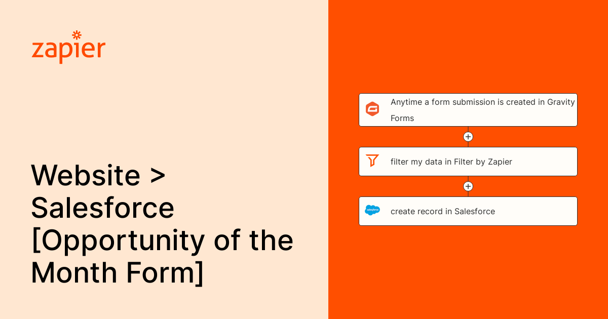 Anytime a form submission is created in Gravity Forms, filter my data in Filter by Zapier and ...