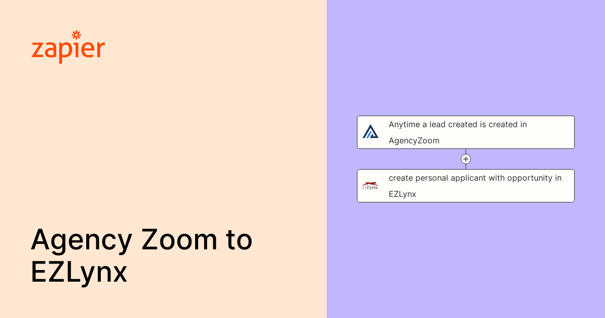 Anytime a lead created is created in AgencyZoom, create personal ...
