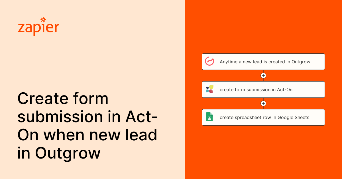 Anytime a new lead is created in Outgrow, create form submission in Act-On and create ...