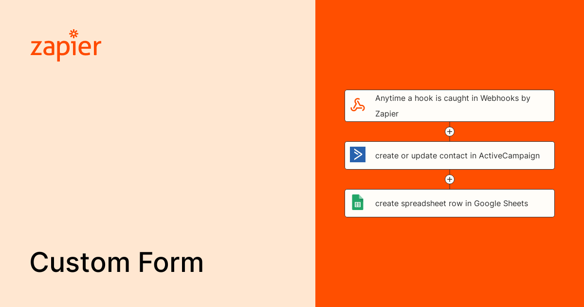 Anytime a hook is caught in Webhooks by Zapier, create or update contact in ActiveCampaign and ...