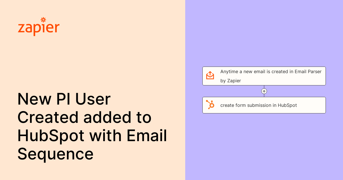 Anytime a new email is created in Email Parser by Zapier, create form submission in HubSpot ...
