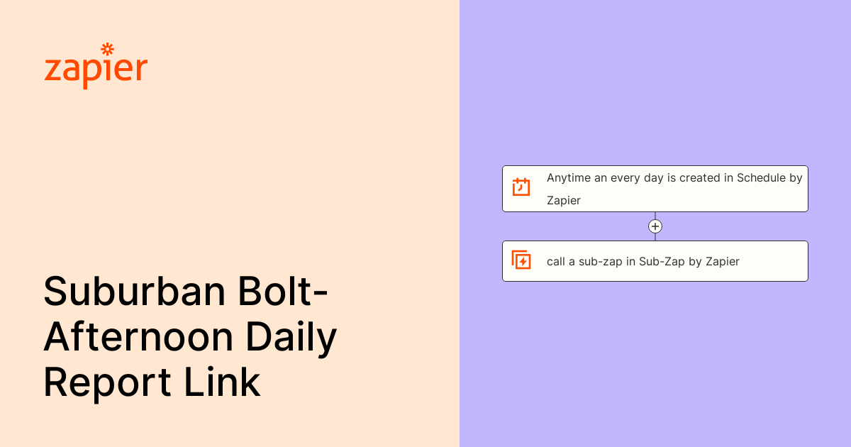 Anytime an every day is created in Schedule by Zapier, call a sub-zap in Sub-Zap by Zapier. | Zapier
