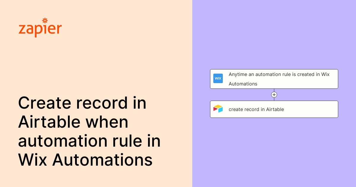 Anytime an automation rule is created in Wix Automations, create record in Airtable. | Zapier
