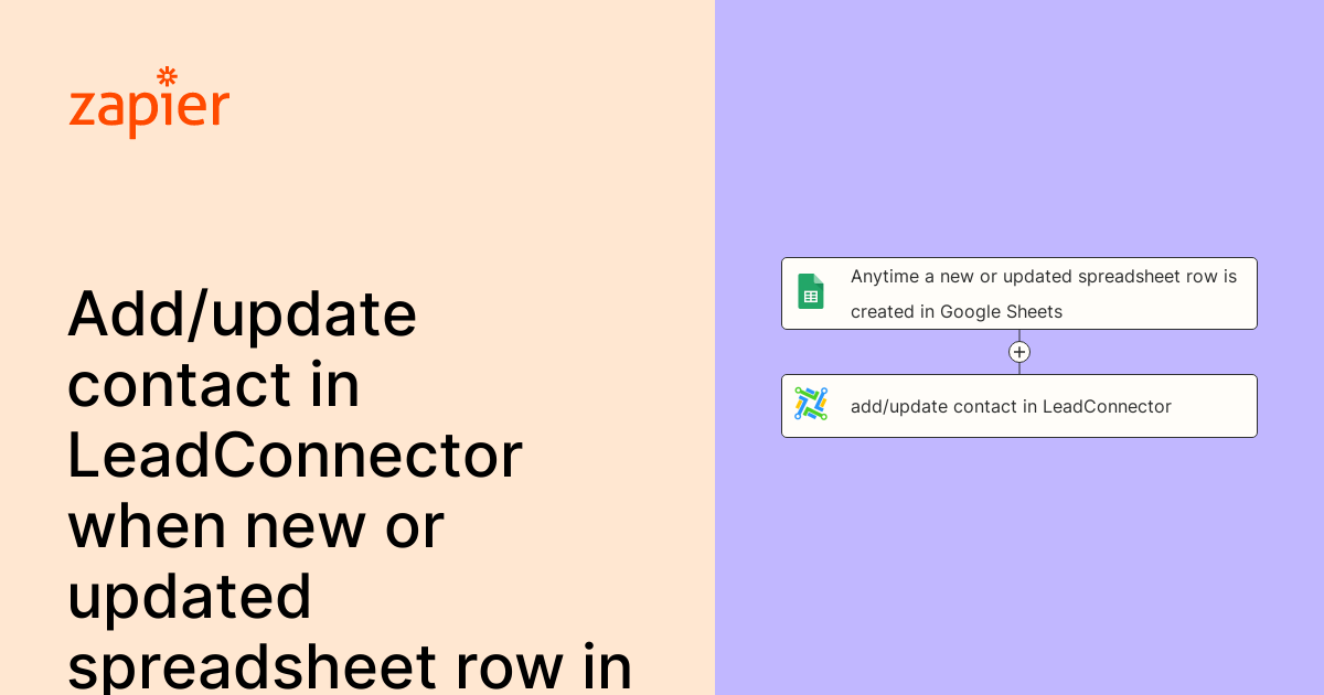 Anytime a new or updated spreadsheet row is created in Google Sheets, add/update contact in ...