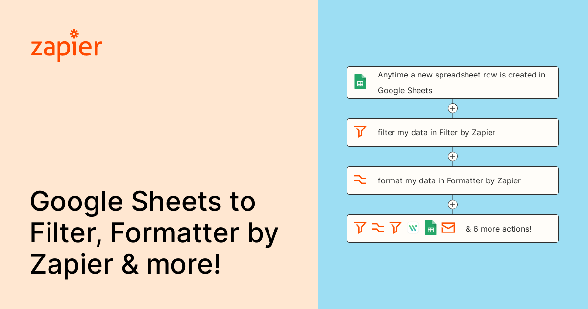 Anytime a new spreadsheet row is created in Google Sheets, filter my data in Filter by Zapier ...