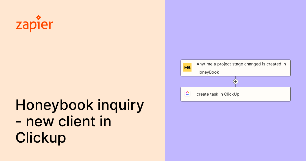 Anytime a project stage changed is created in HoneyBook, create task in ClickUp. | Zapier