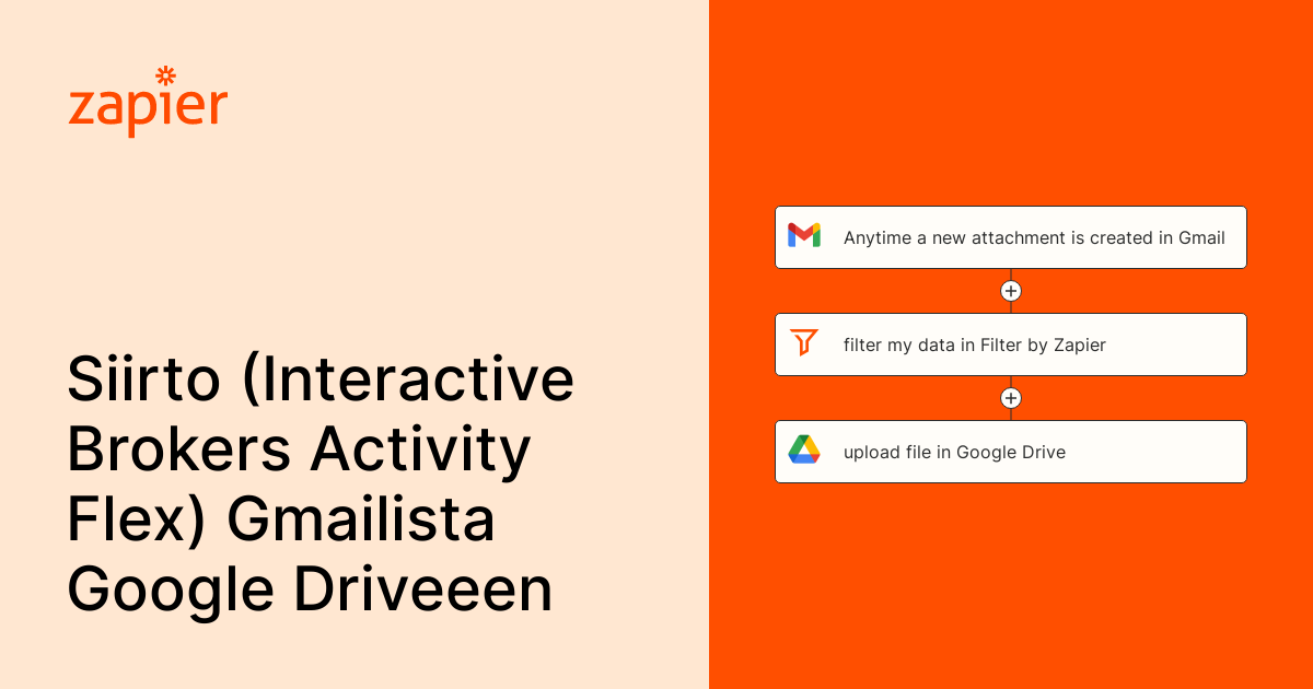 Anytime a new Interactive Brokers Activity Flex attachment is received into Gmail, filter my ...