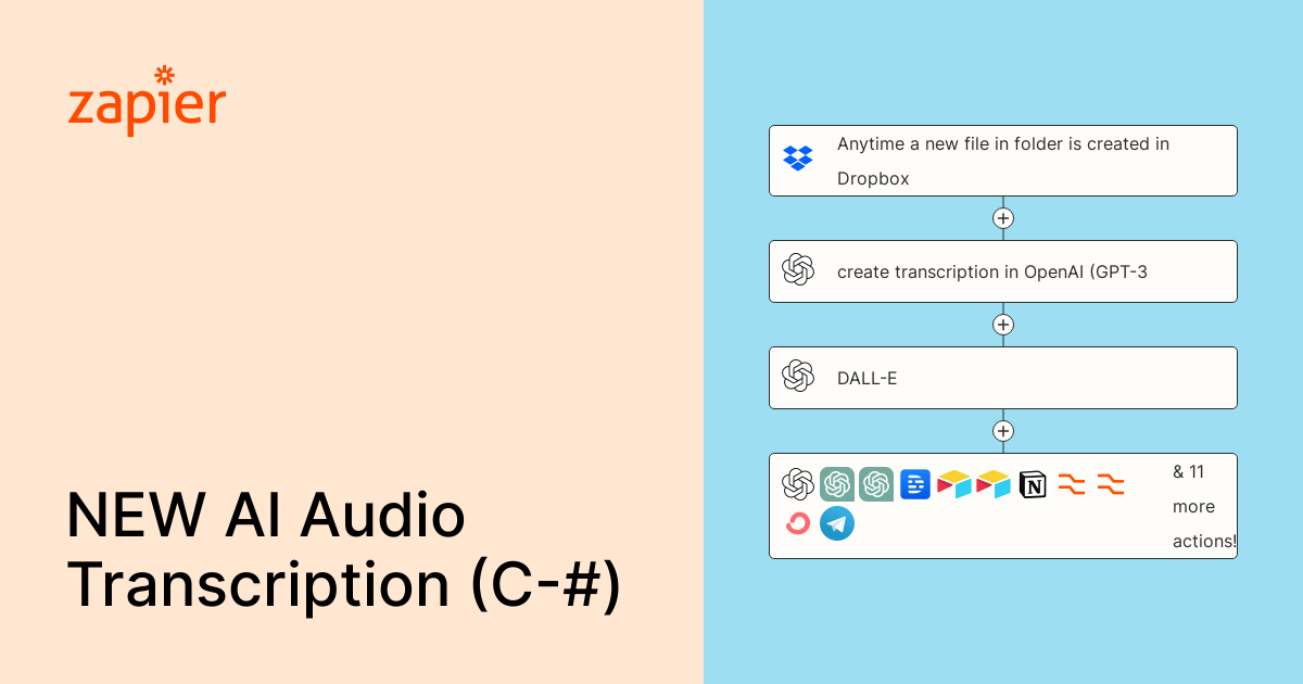 Anytime a new file in folder is created in Dropbox, create transcription in OpenAI (GPT-3, DALL ...