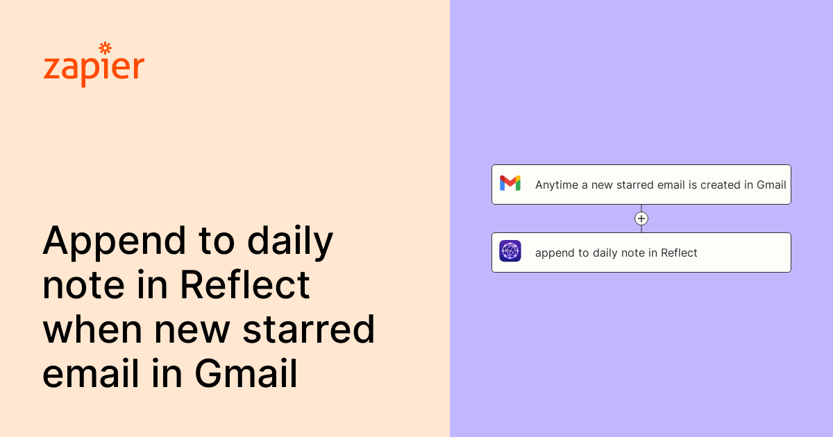 Anytime a new starred email is created in Gmail, append to daily note ...