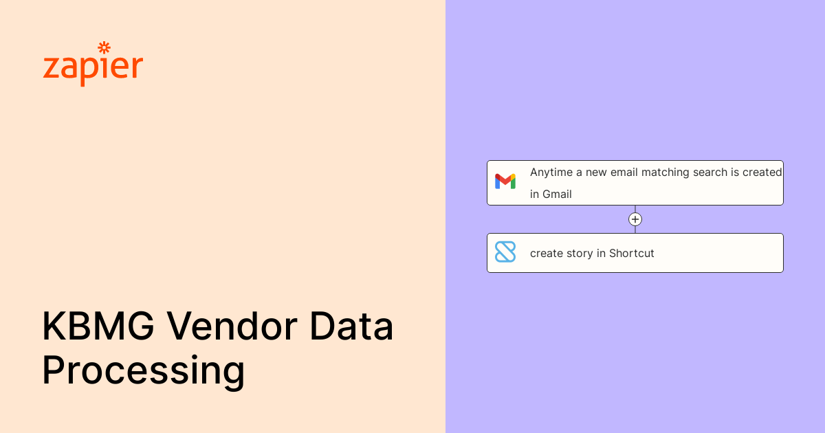 Anytime a new email matching search is created in Gmail, create story in Shortcut. | Zapier
