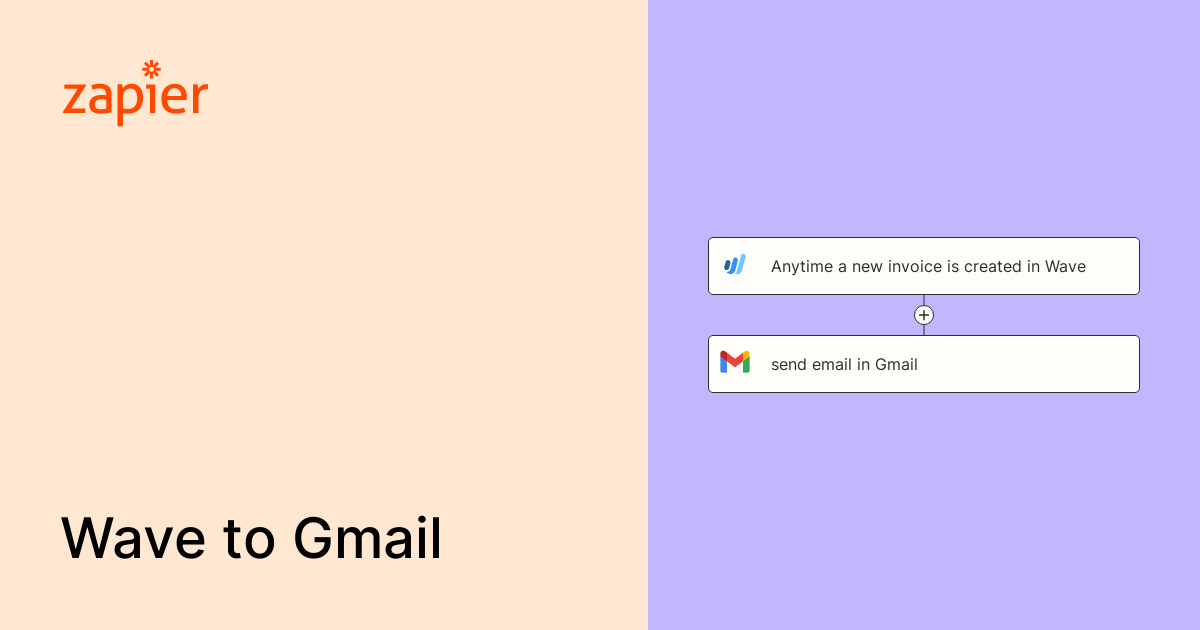 Anytime a new invoice is created in Wave, send email in Gmail. | Zapier