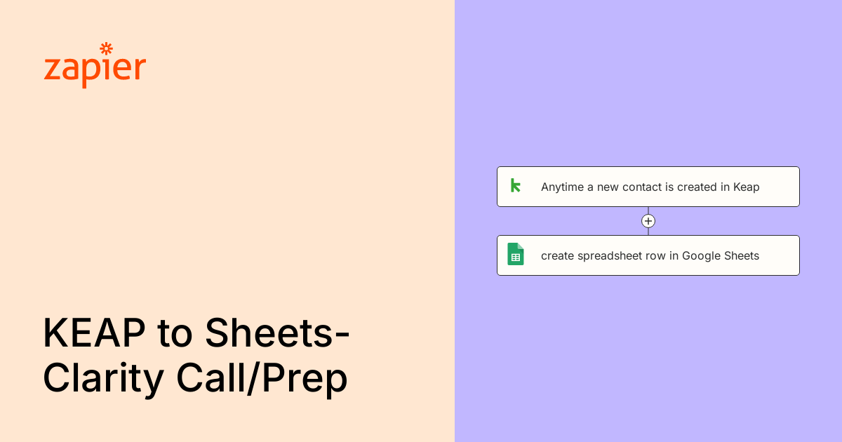 Anytime a new contact is created in Keap, create spreadsheet row in Google Sheets. | Zapier