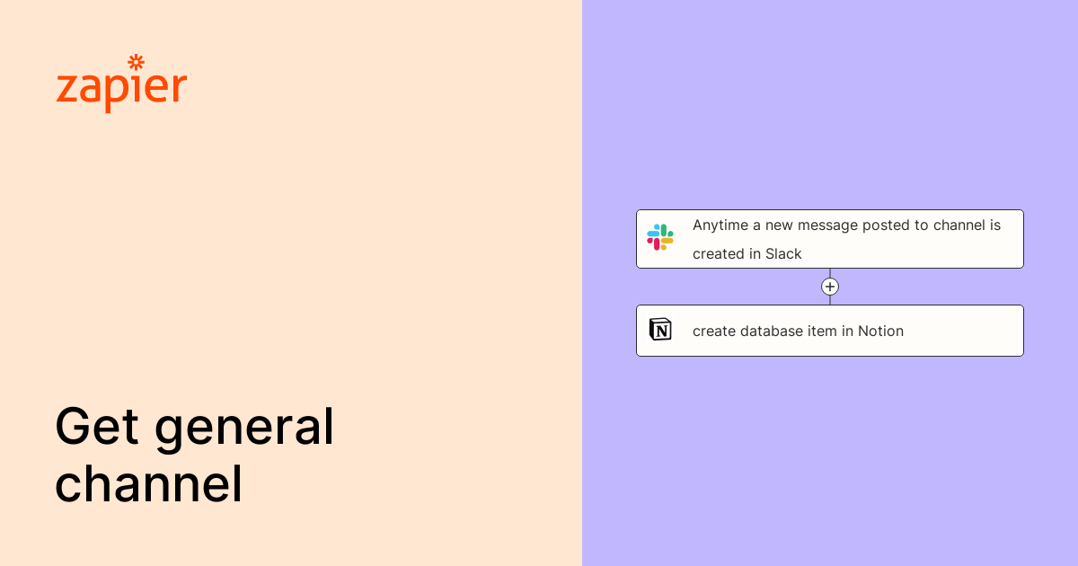 Anytime a new message posted to channel is created in Slack, create database item in Notion ...