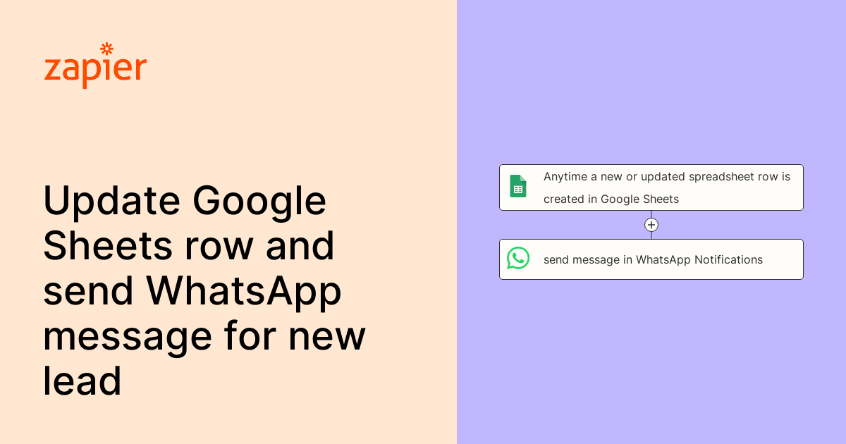Anytime a new or updated spreadsheet row is created in Google Sheets, send message in WhatsApp ...