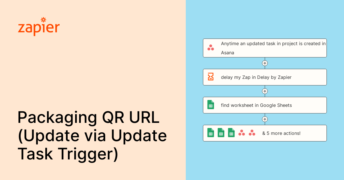 Anytime an updated task in project is created in Asana, delay my Zap in Delay by Zapier, find ...