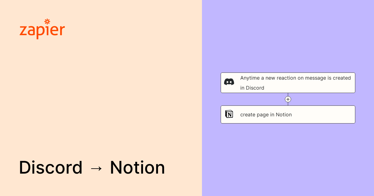 Anytime a new reaction on message is created in Discord, create page in Notion. | Zapier