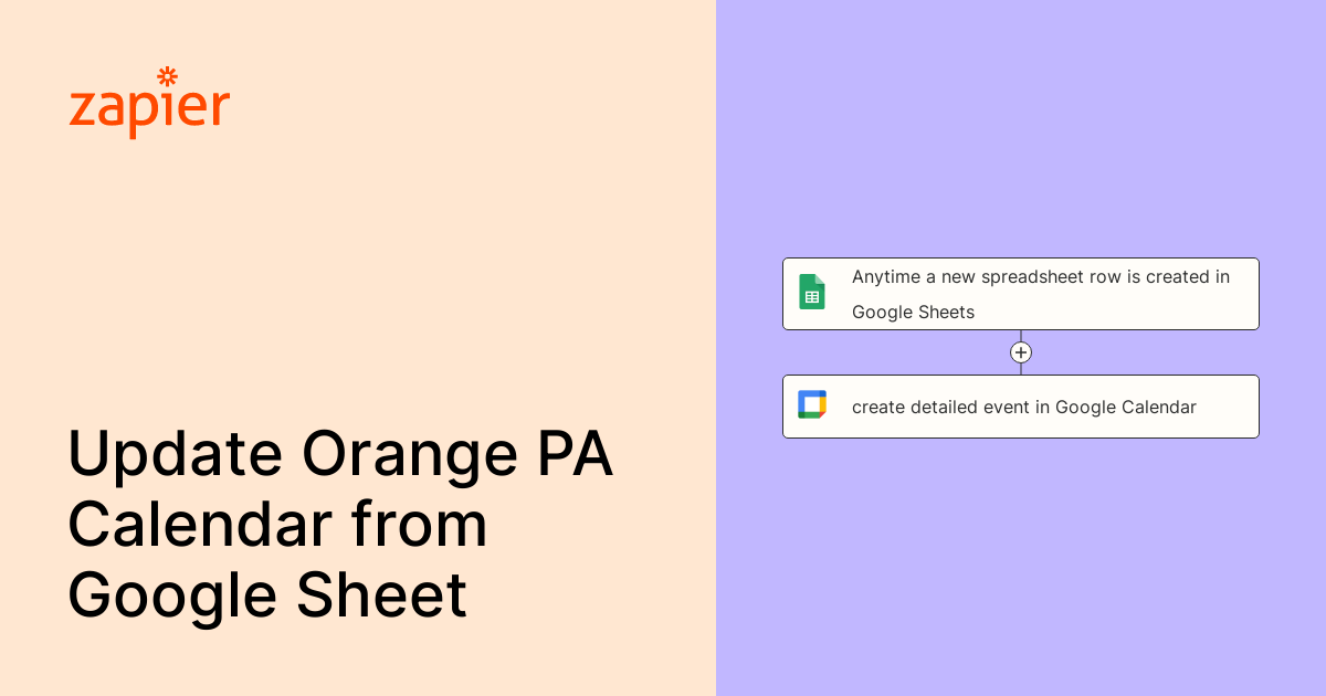 Anytime a new spreadsheet row is created in Google Sheets, create detailed event in Google ...