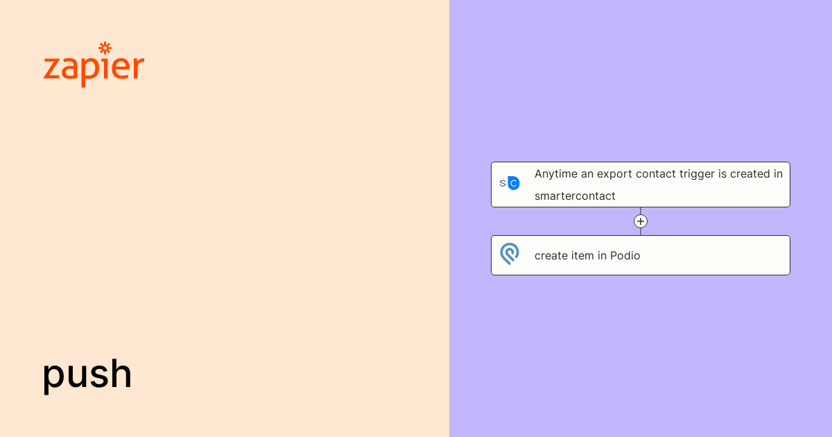 Anytime an export contact trigger is created in smartercontact, create item in Podio. | Zapier