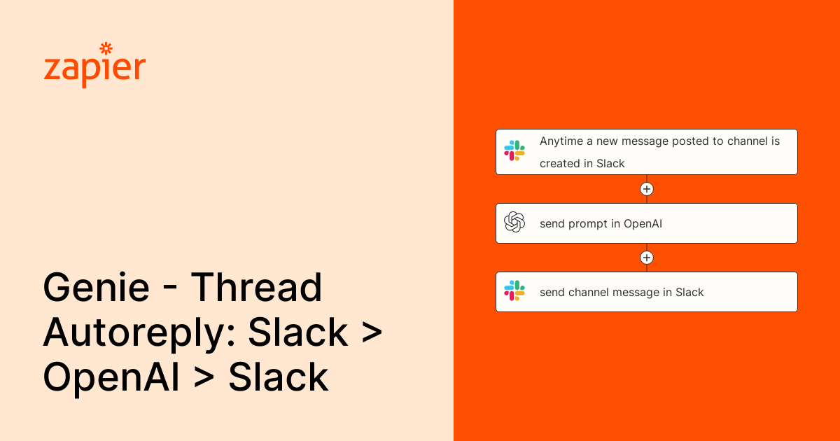Zap Steps 1. Trigger: Slack - New Message Posted to Channel 2. Action: OpenAI - Send Prompt 3 ...