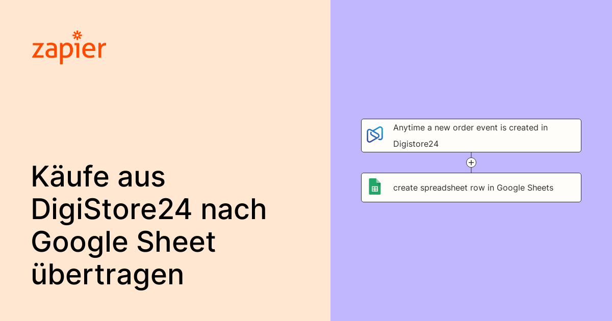 Anytime a new order event is created in Digistore24, create spreadsheet row in Google Sheets ...
