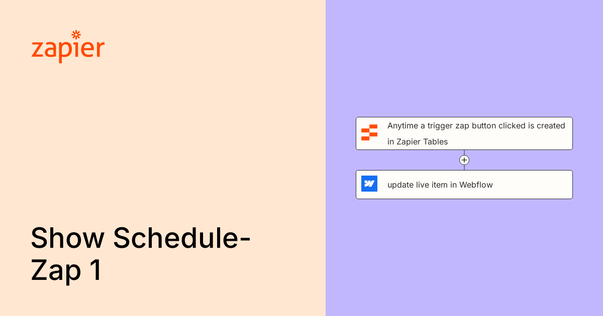 Anytime a trigger zap button clicked is created in Zapier Tables, update live item in Webflow ...