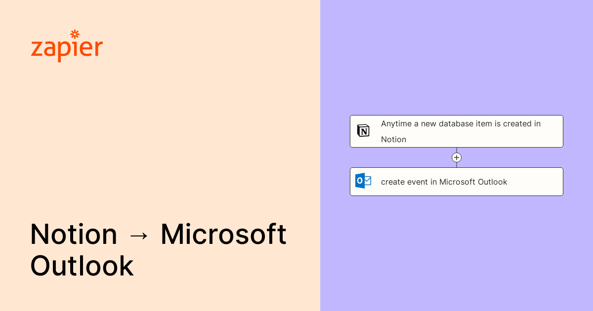 Anytime a new database item is created in Notion, create event in Microsoft Outlook. | Zapier