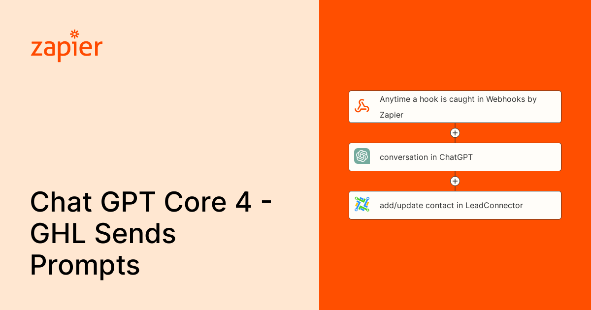 Anytime a hook is caught in Webhooks by Zapier, conversation in ChatGPT ...