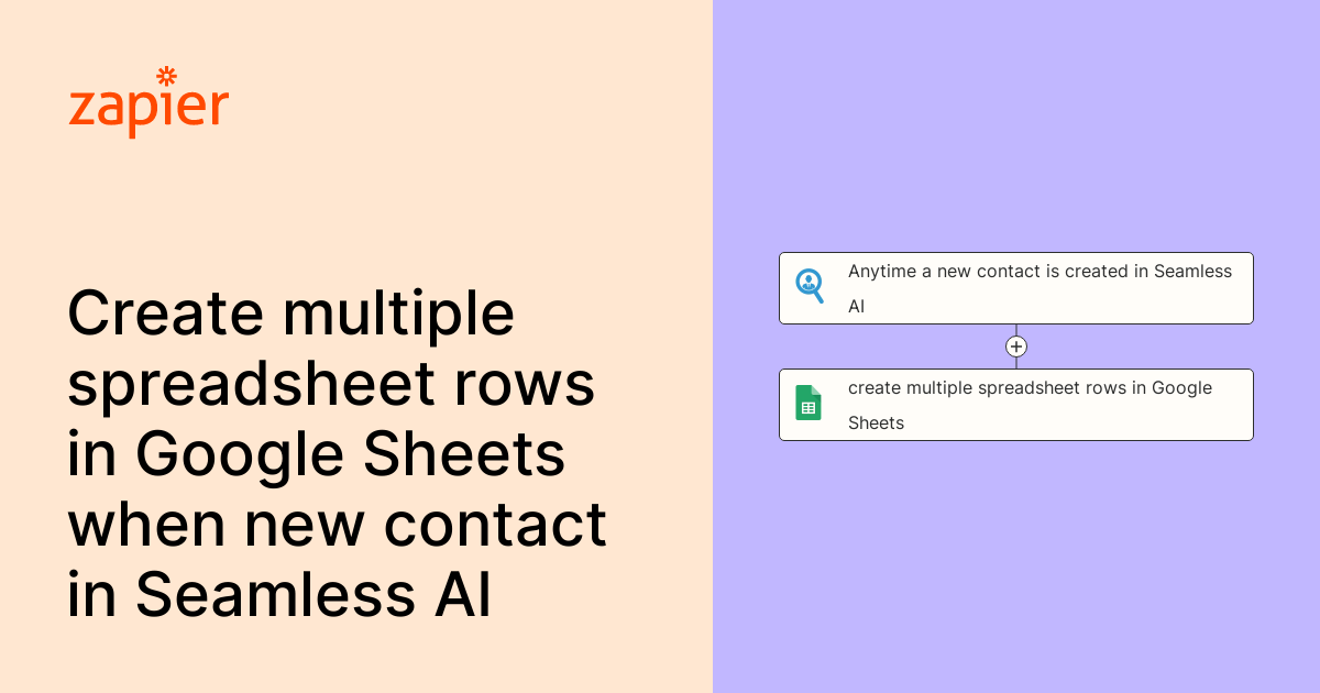 Anytime a new contact is created in Seamless AI, create multiple spreadsheet rows in Google ...