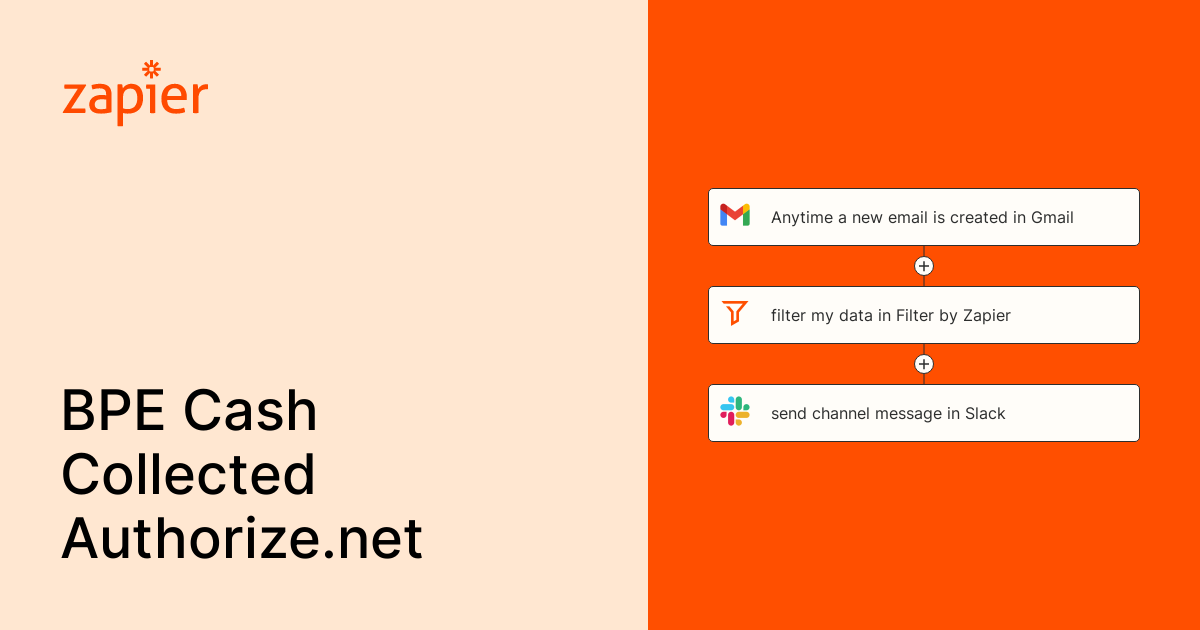 Anytime a new email is created in Gmail, filter my data in Filter by Zapier and send channel ...