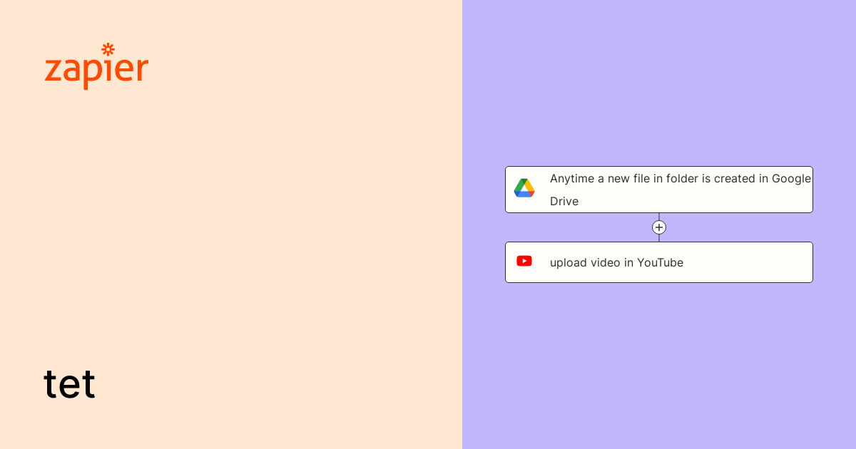 Anytime a new file in folder is created in Google Drive, upload video in YouTube. | Zapier
