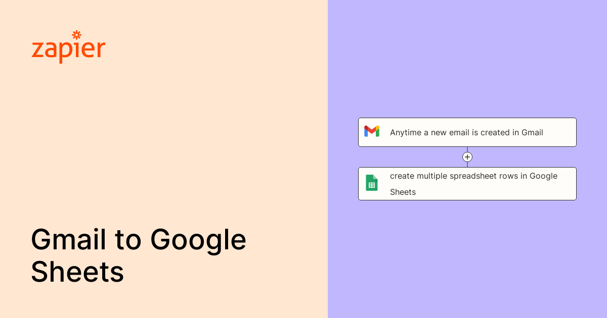 Anytime a new email is created in Gmail, create multiple spreadsheet rows in Google Sheets. | Zapier