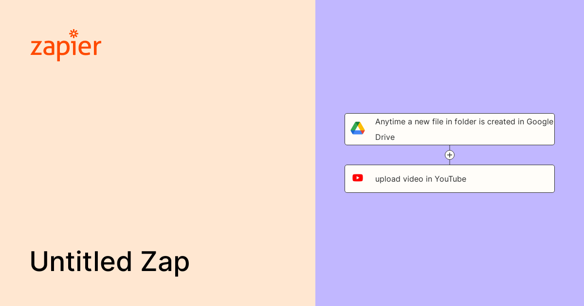 Anytime a new file in folder is created in Google Drive, upload video in YouTube. | Zapier