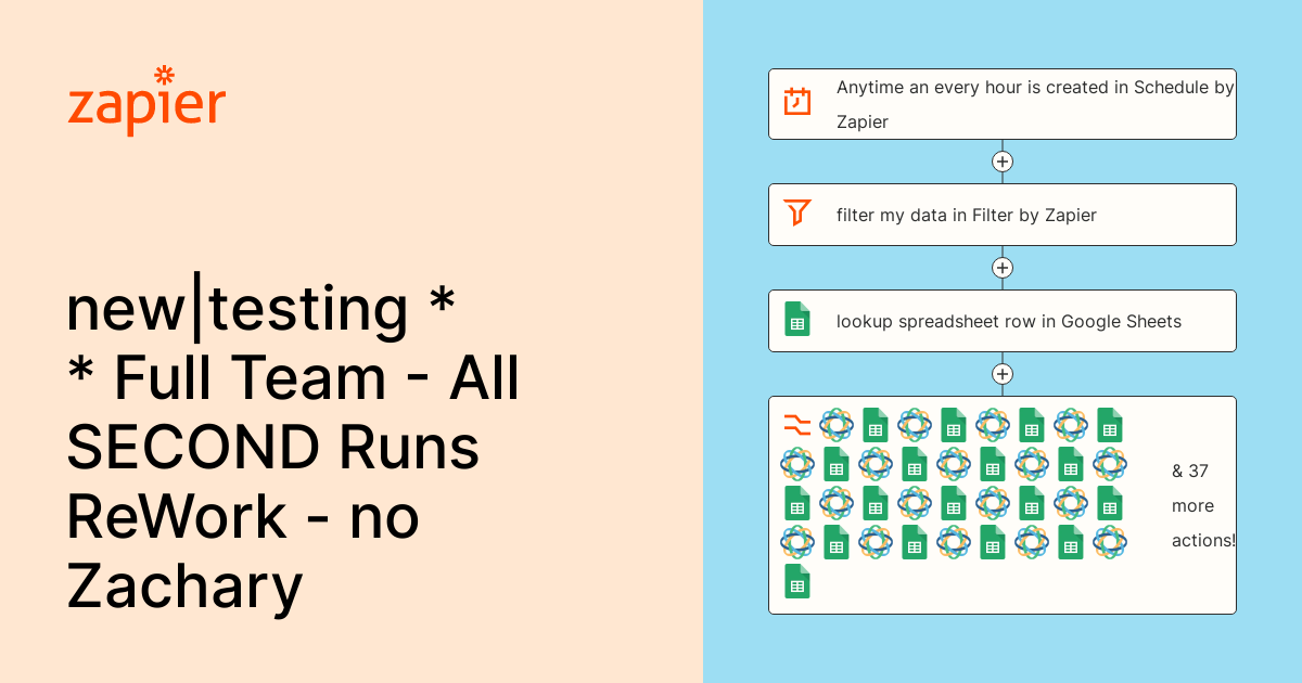 Anytime an every hour is created in Schedule by Zapier, filter my data in Filter by Zapier ...