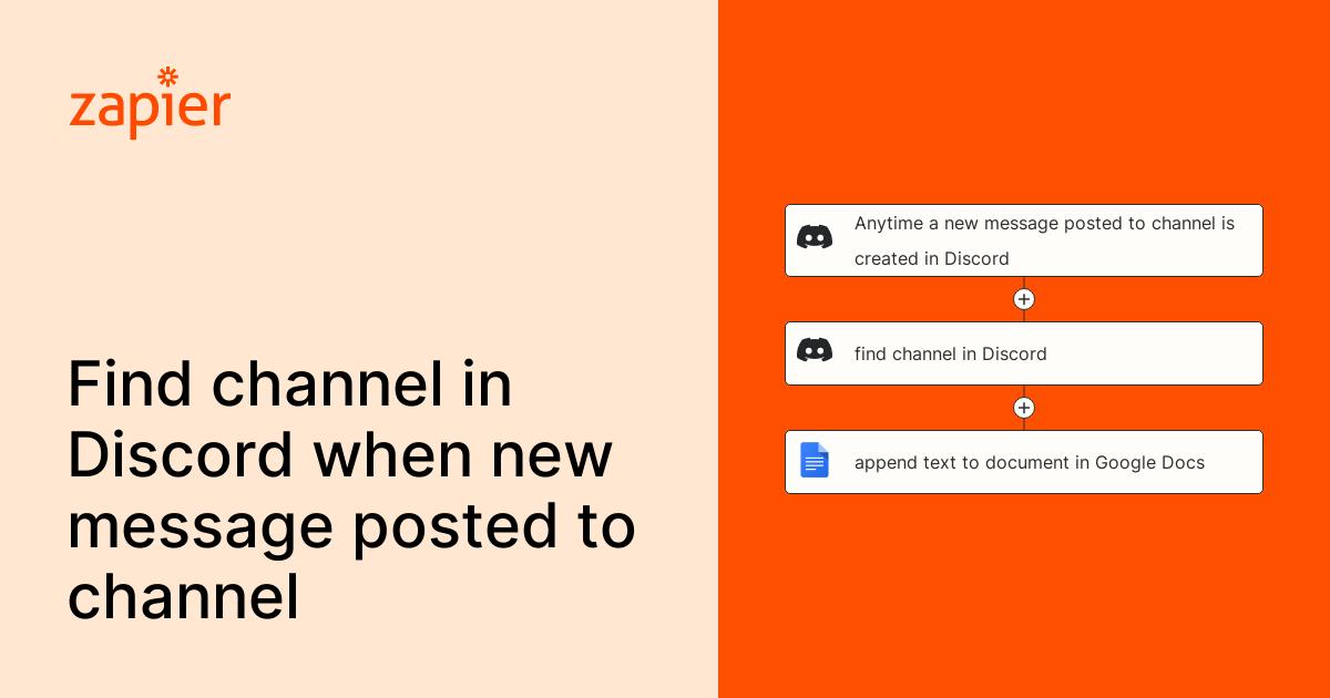 Anytime a new message posted to channel is created in Discord, find channel in Discord and ...