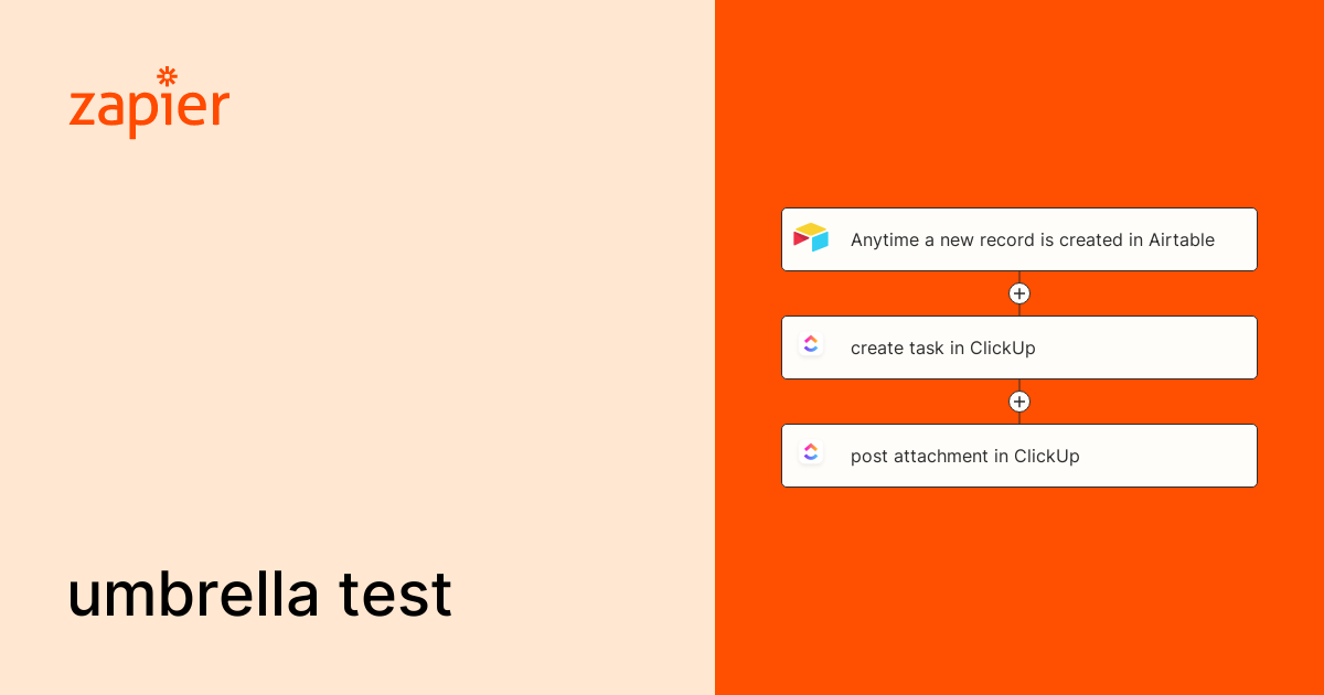 Anytime a new record is created in Airtable, create task in ClickUp and post attachment in ...