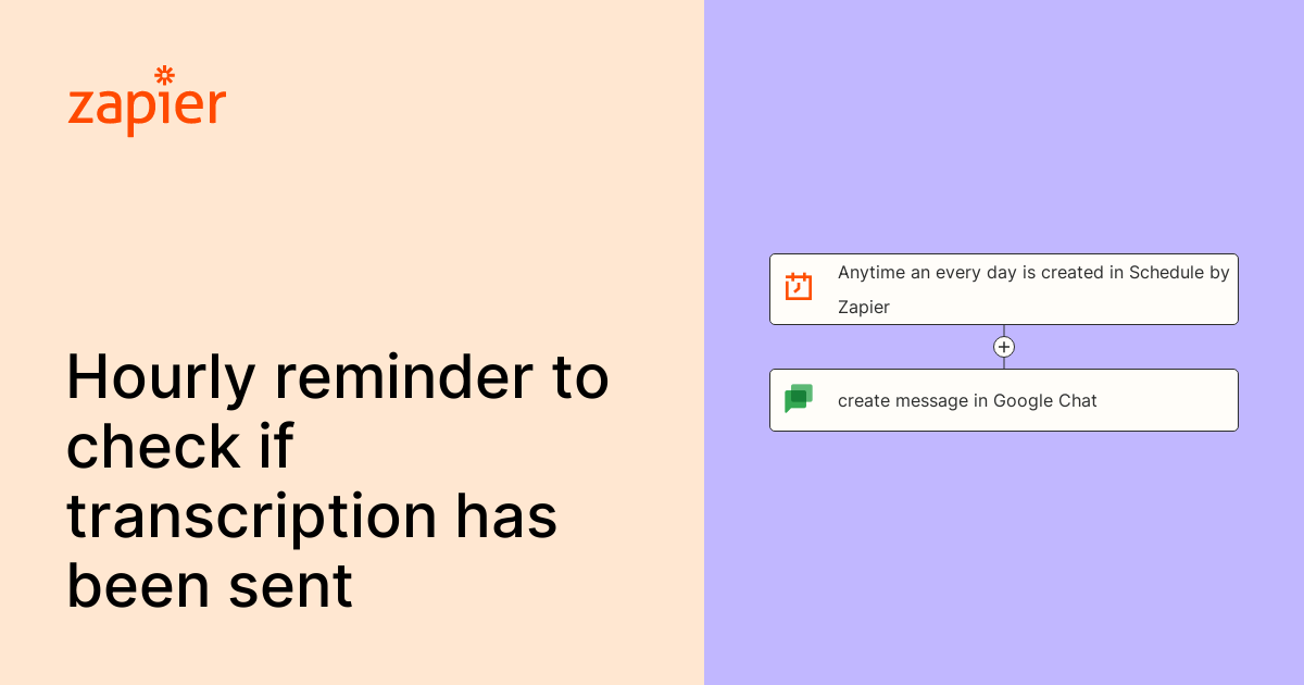 Anytime an every day is created in Schedule by Zapier, create message in Google Chat. | Zapier