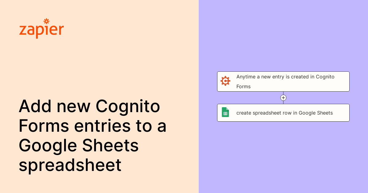 Anytime a new entry is created in Cognito Forms, create spreadsheet row in Google Sheets. | Zapier