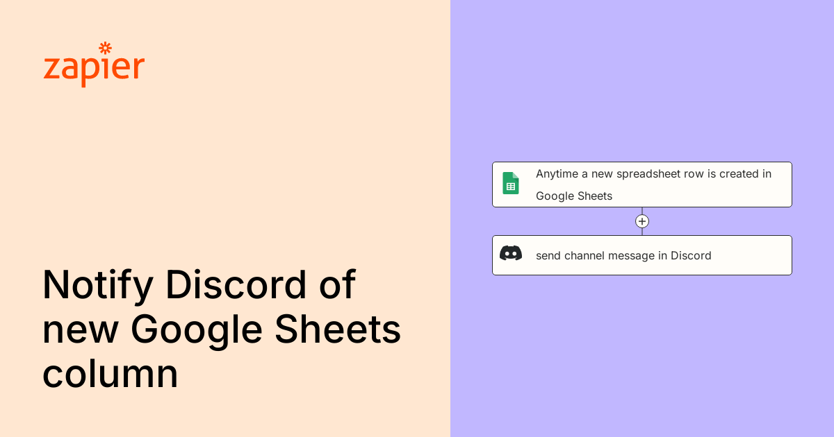 Anytime a new spreadsheet row is created in Google Sheets, send channel message in Discord. | Zapier
