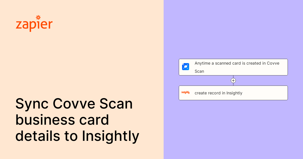 Anytime a scanned card is created in Covve Scan, create record in Insightly. | Zapier