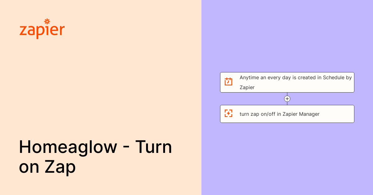 Anytime An Every Day Is Created In Schedule By Zapier Turn Zap Onoff In Zapier Manager Zapier
