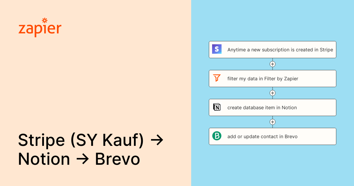 Anytime a new subscription is created in Stripe, filter my data in Filter by Zapier, create ...