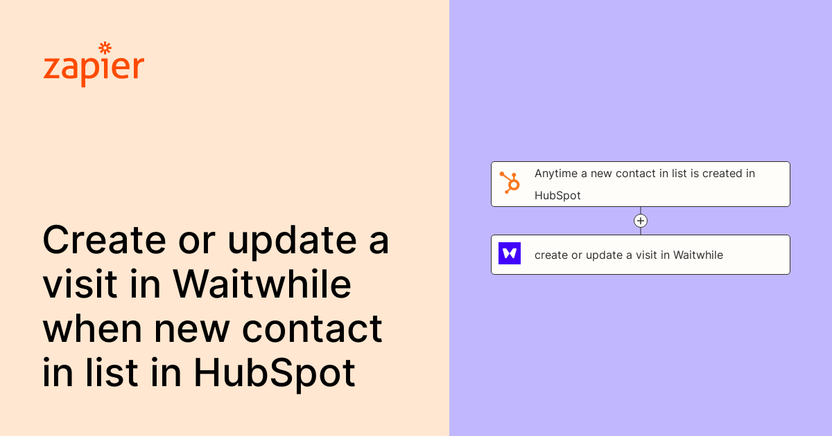 Anytime a new contact in list is created in HubSpot, create or update a visit in Waitwhile. | Zapier