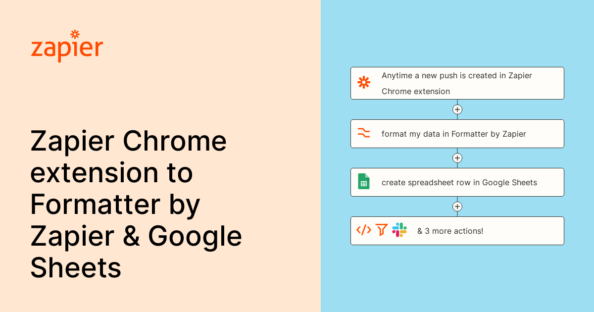 Anytime a new push is created in Zapier Chrome extension, format my data in Formatter by Zapier ...
