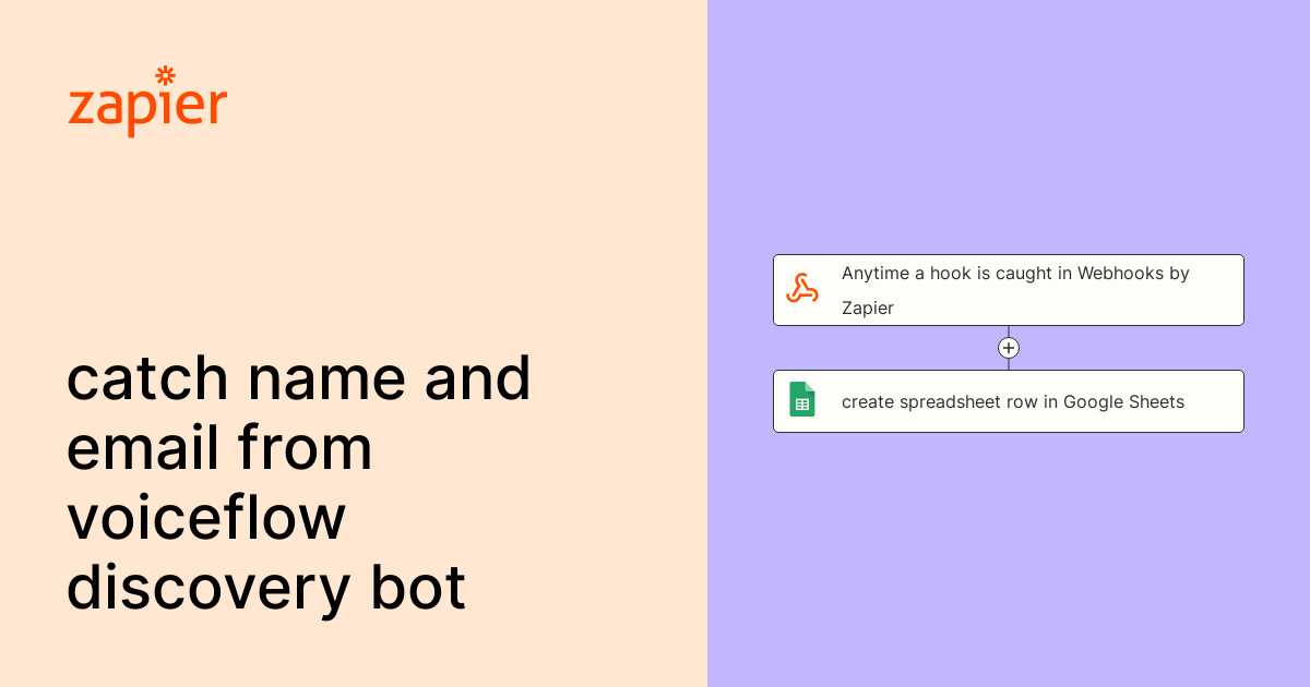 Anytime a hook is caught in Webhooks by Zapier, create spreadsheet row in Google Sheets. | Zapier