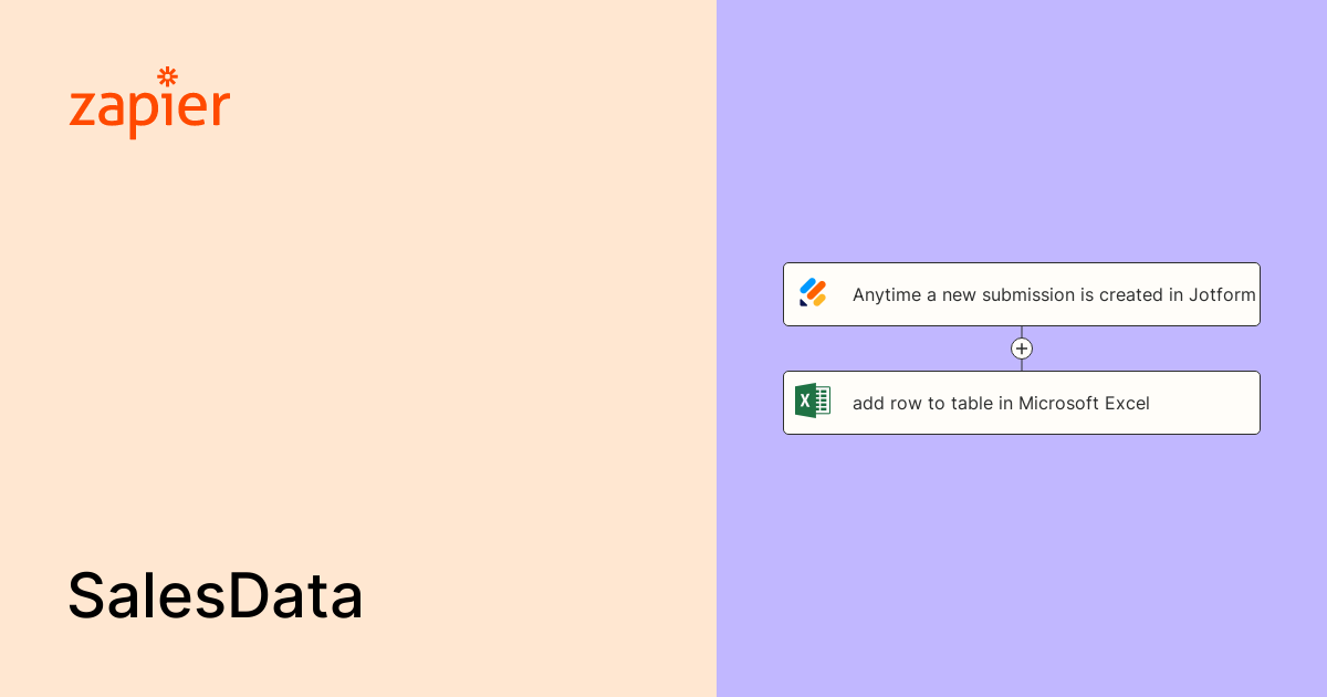 Anytime a new submission is created in Jotform, add row to table in Microsoft Excel. | Zapier