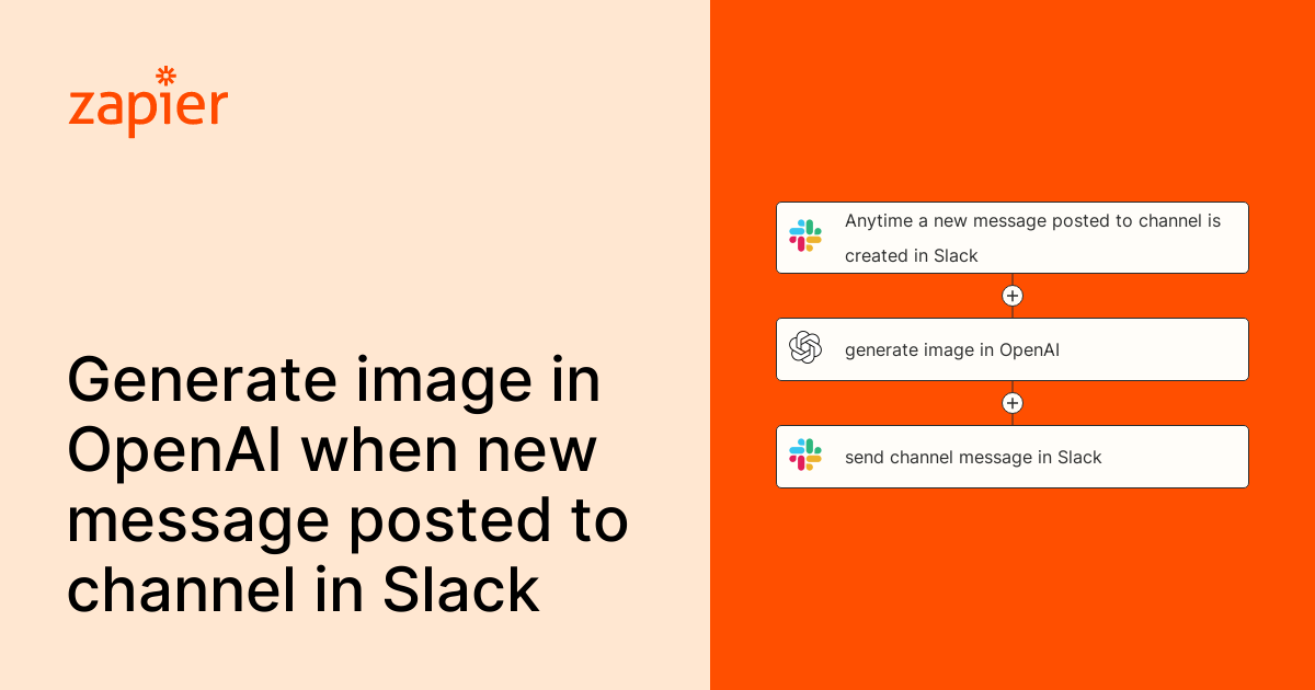 Anytime a new message posted to channel is created in Slack, generate image in OpenAI and send ...
