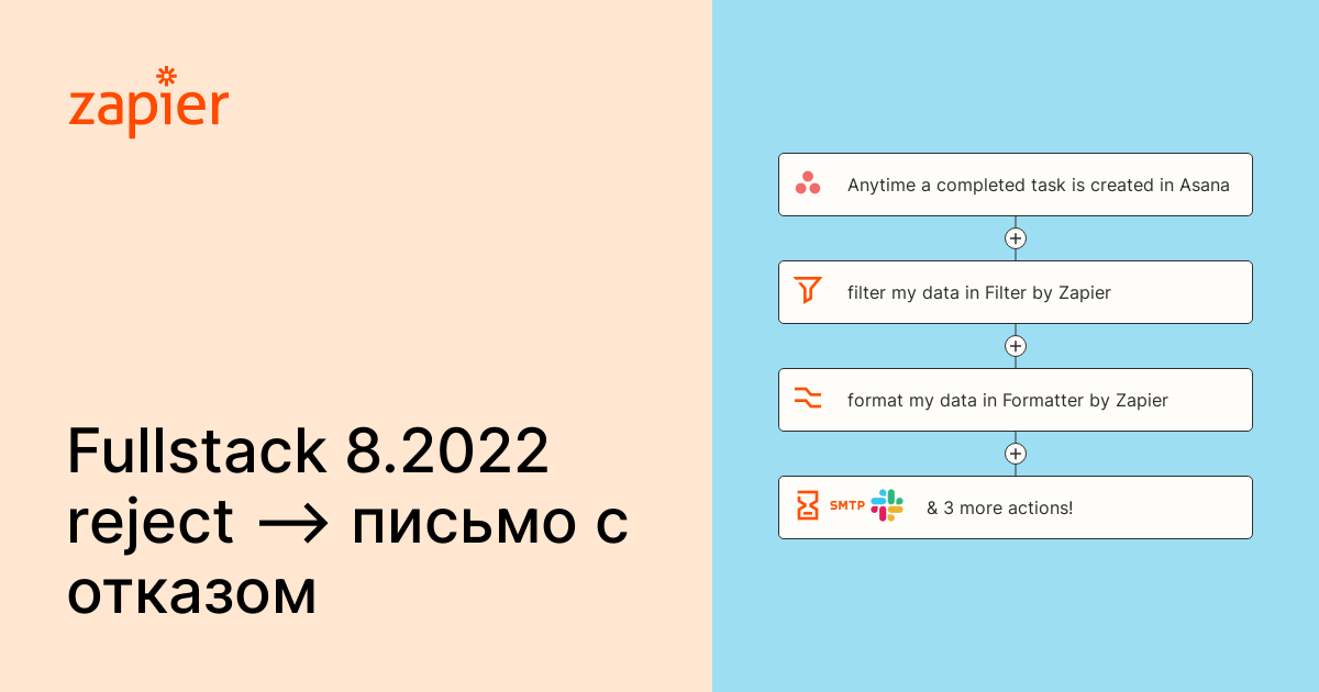 Anytime a completed task is created in Asana, filter my data in Filter by Zapier, format my data ...