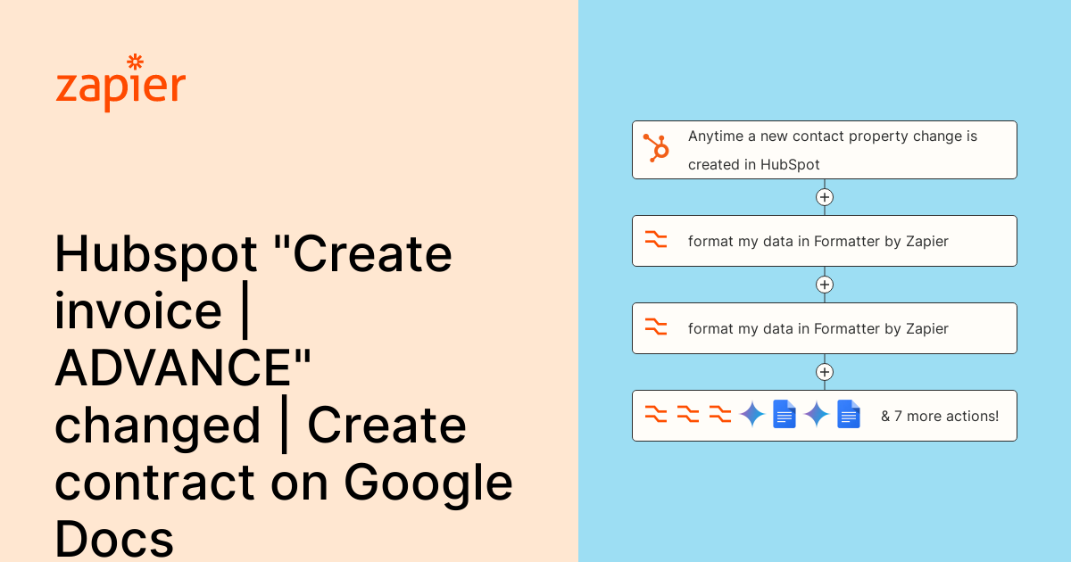 Anytime a new contact property change is created in HubSpot, format my data in Formatter by ...