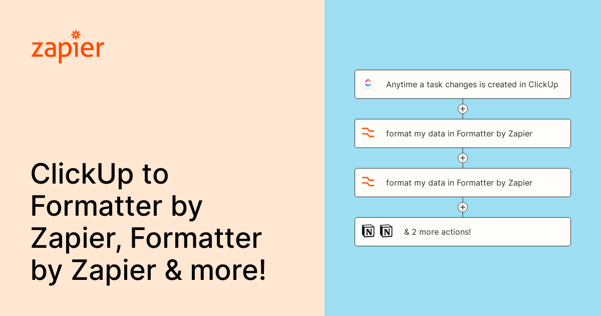 Anytime a task changes is created in ClickUp, format my data in ...