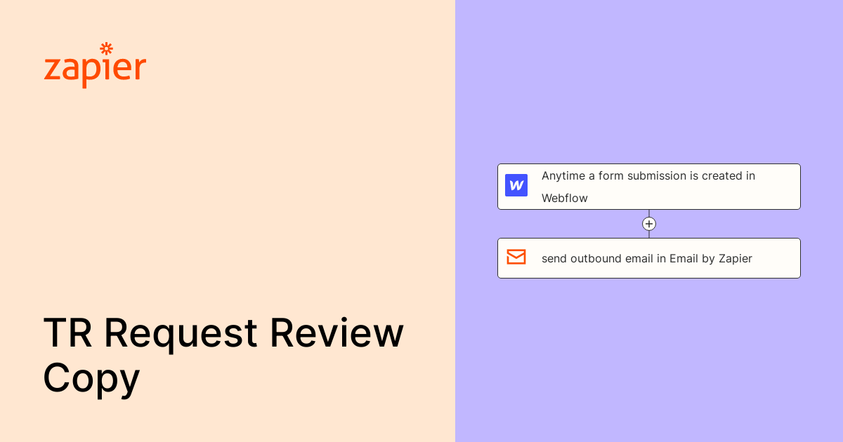 Anytime a review copy form submission is created in Webflow, send outbound email in Email by ...